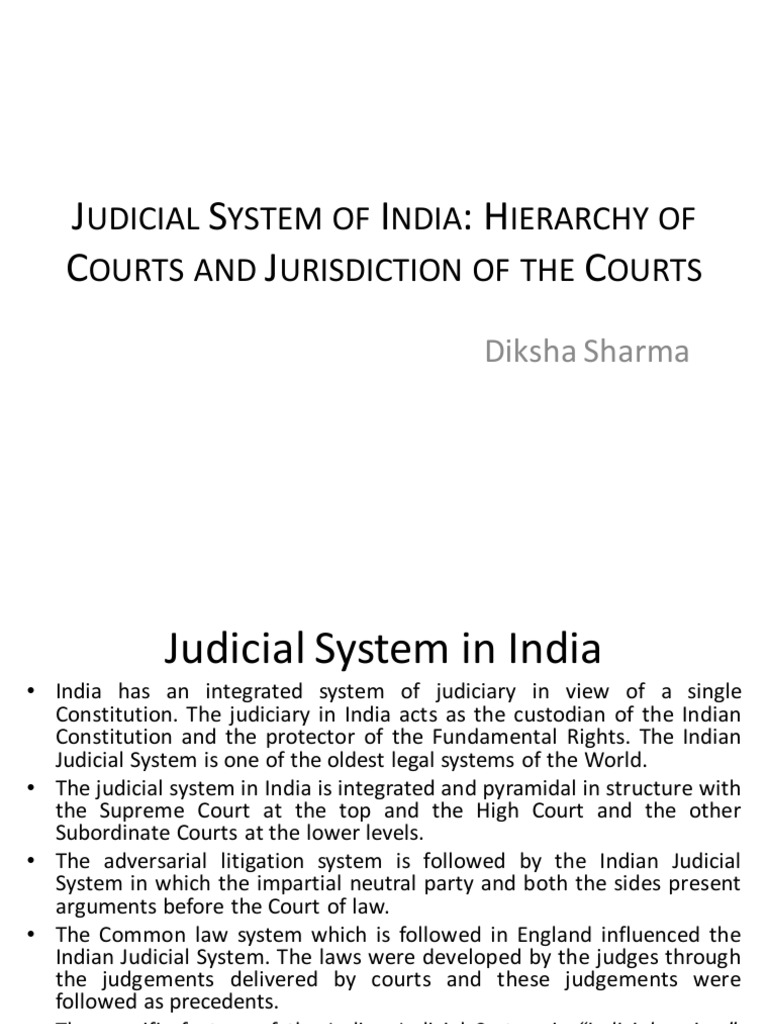 Judicial System of India - Hierarchy of Courts | PDF | Magistrate ...
