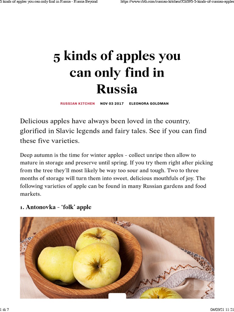 5 Kinds of Apples You Can Only Find in Russia - Russia Beyond | PDF ...