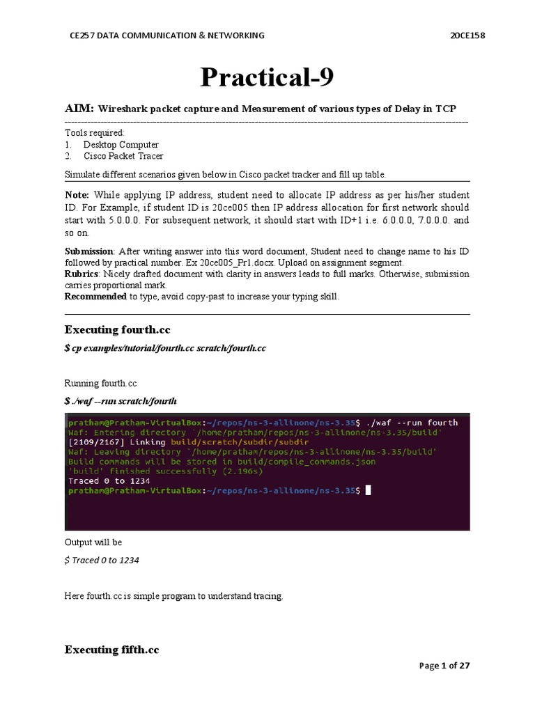 Practical-9: Wireshark Packet Capture and Measurement of Various Types ...