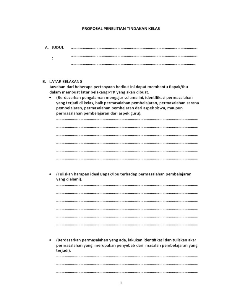 Format PROPOSAL PTK | PDF