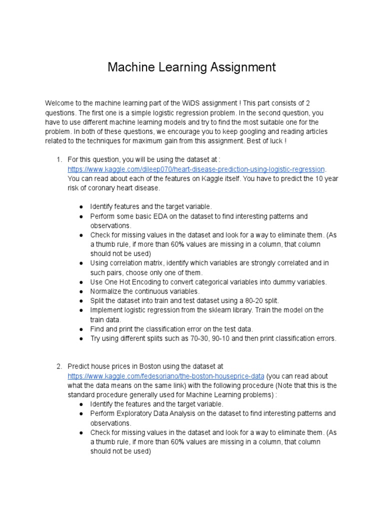 Machine Learning Assignment | PDF | Machine Learning | Principal Component Analysis