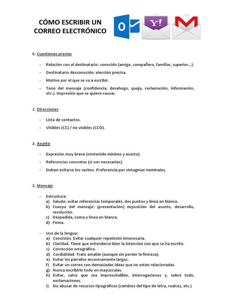 Cómo Escribir Un Correo Electrónico | PDF