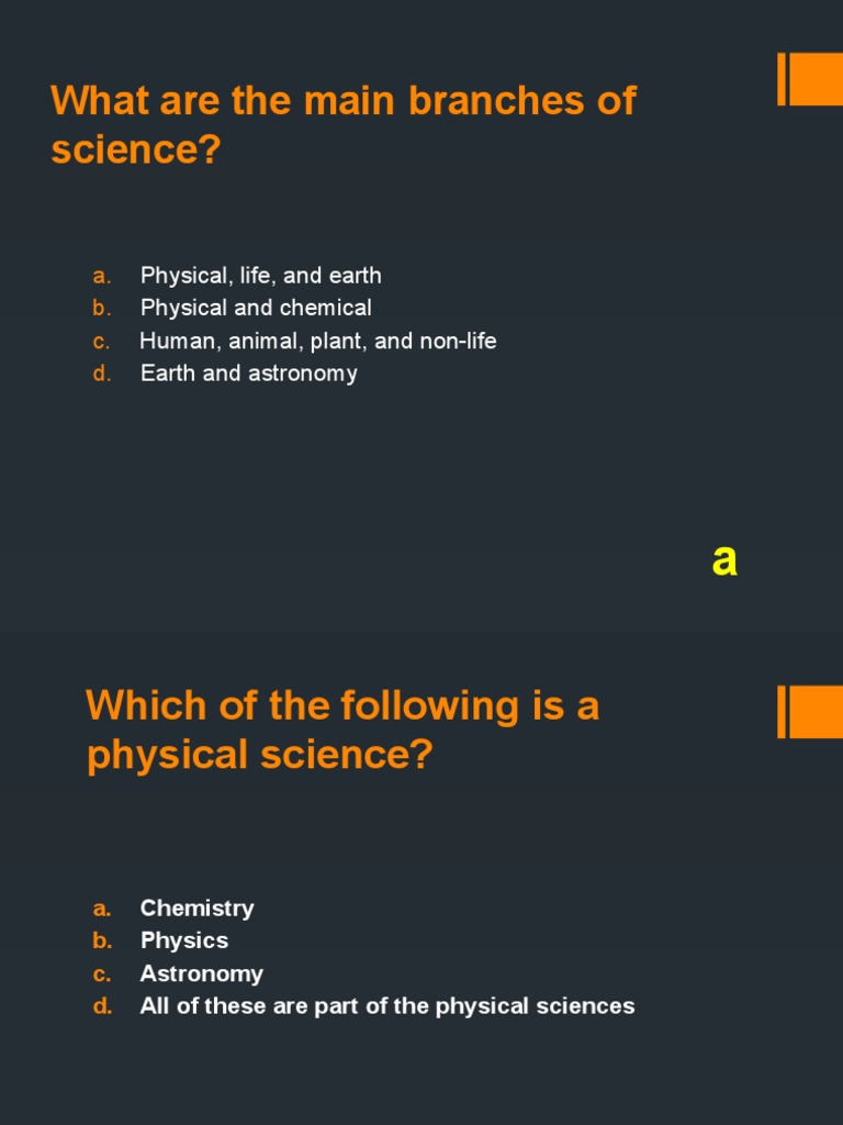 Quiz-Branches of Science | PDF | Zoology | Nature