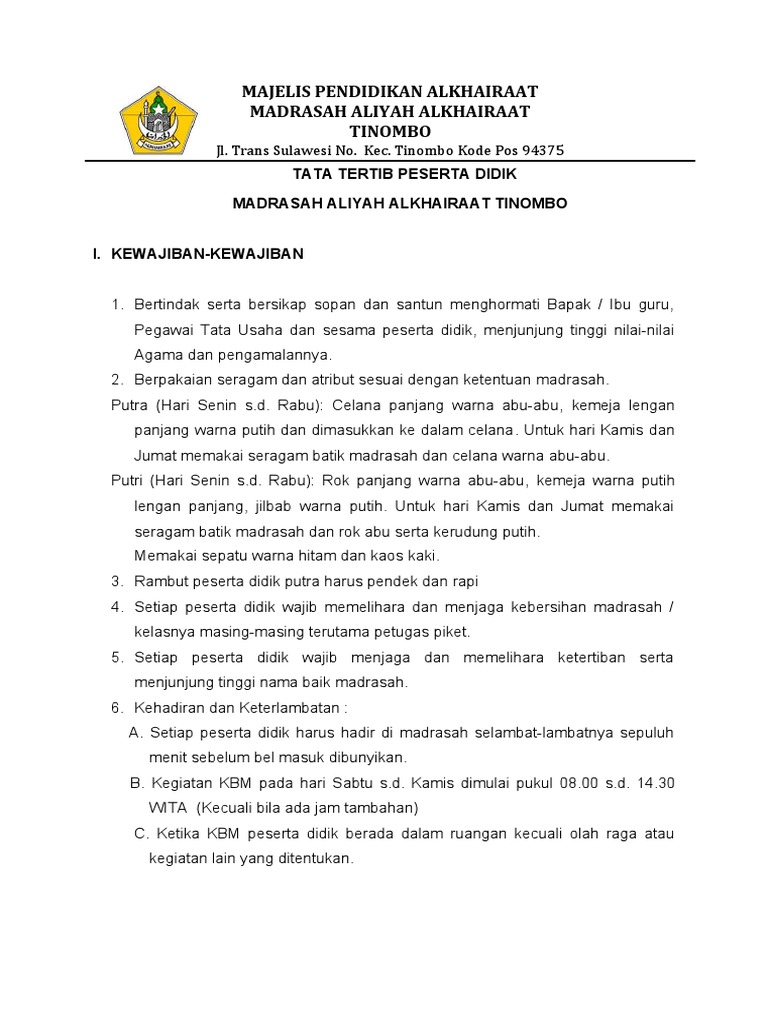 Rancangan Tatib | PDF