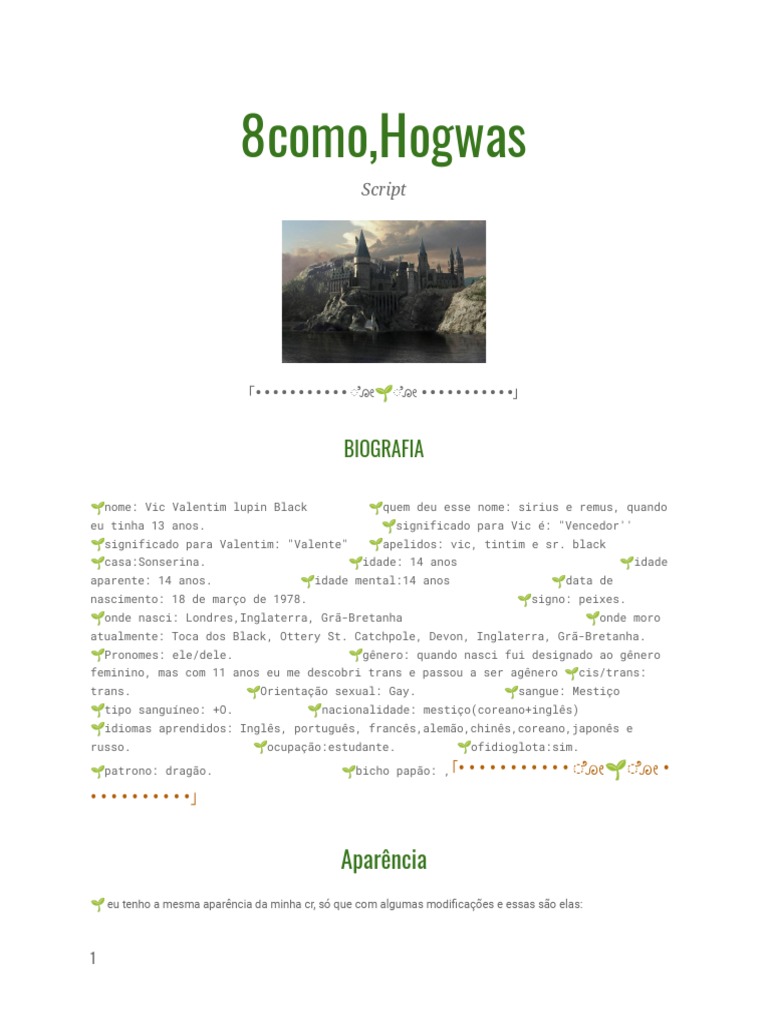 SCRIPT Hogwarts | PDF