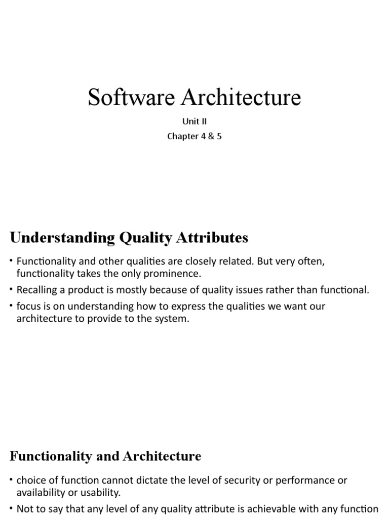Software Architecture - Unit 2 | PDF | Usability | System