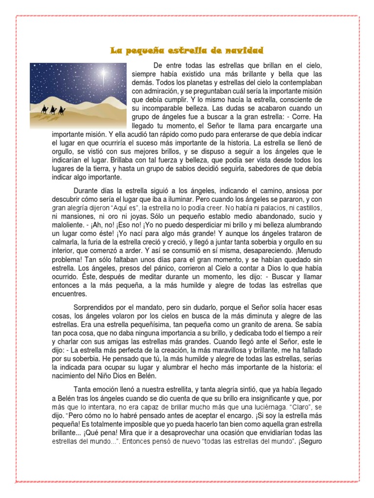 Lectura La Pequeña Estrella de Navidad-6ta Semana | PDF | Estrellas