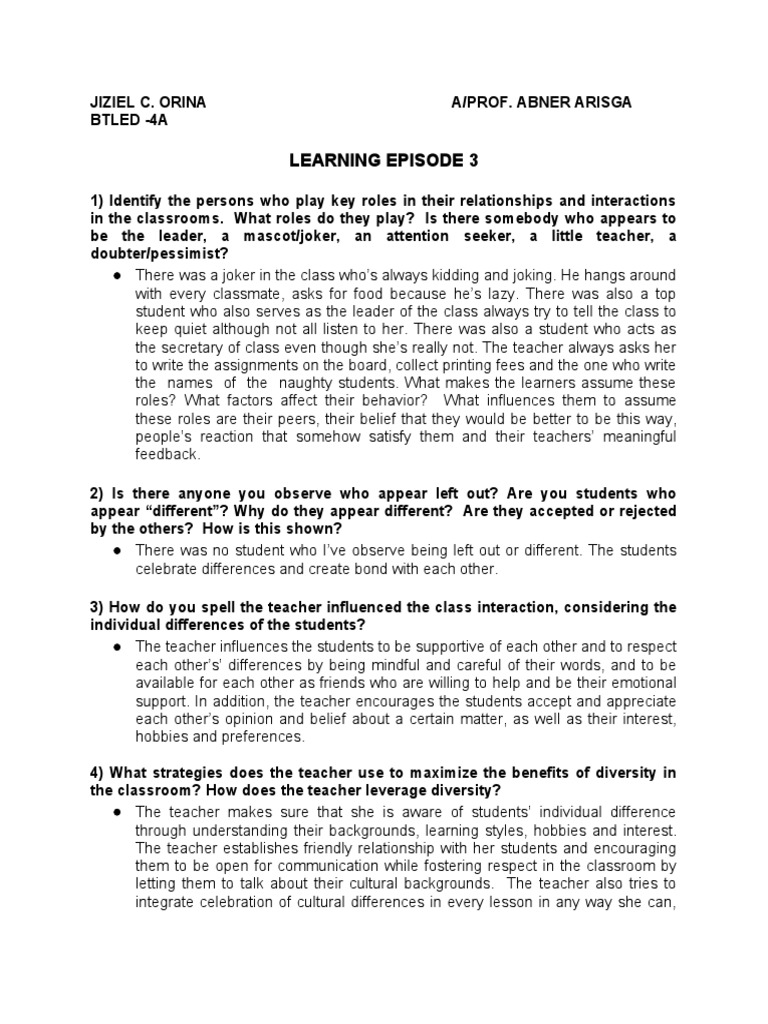 Learning Episode 3 | PDF | Teachers | Learning