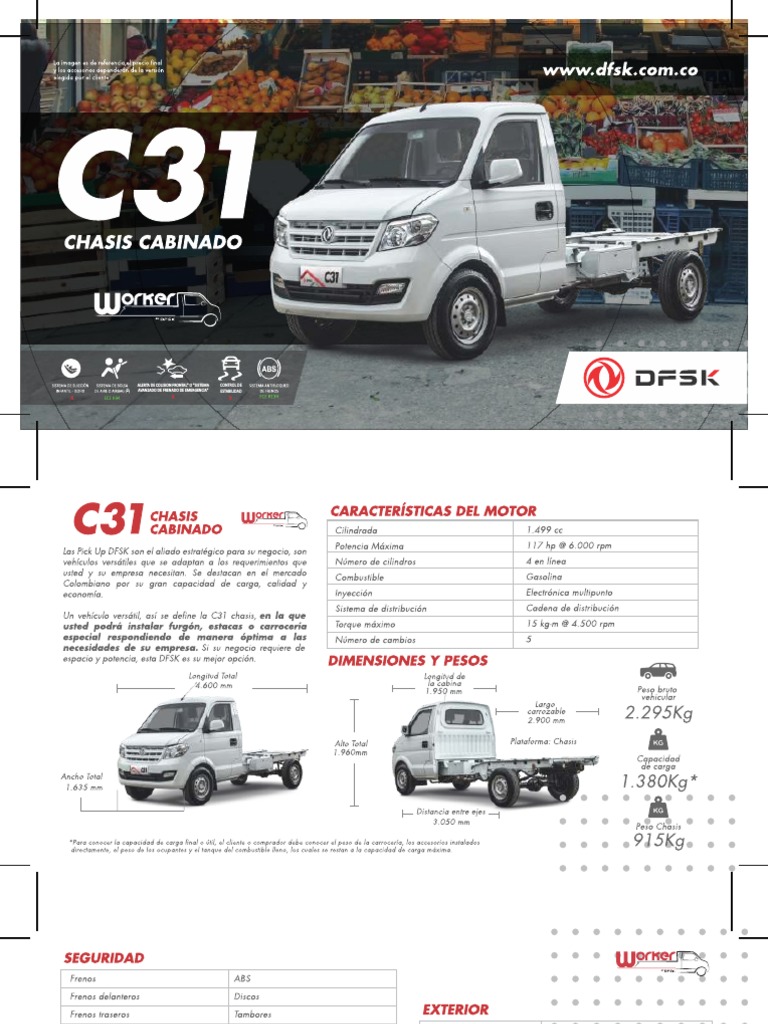 Ficha Tecnica DFSK c31 Chasis | PDF