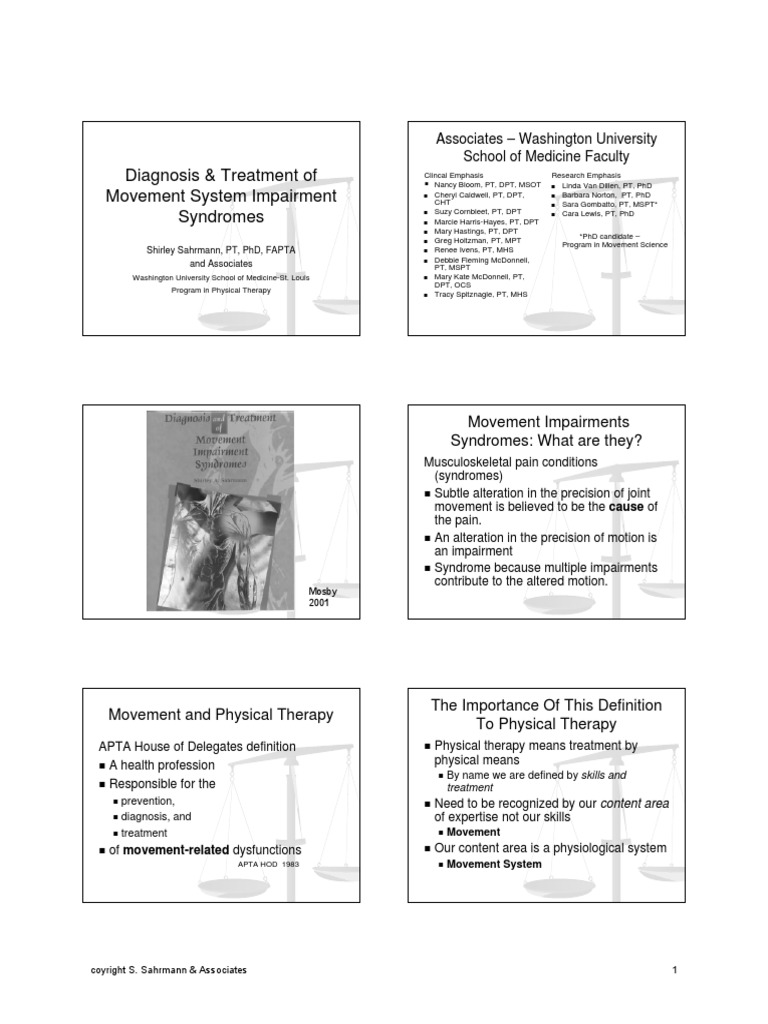 Sahrmann Presentation 5-5-06 | PDF | Skeletal Muscle | Physical Therapy