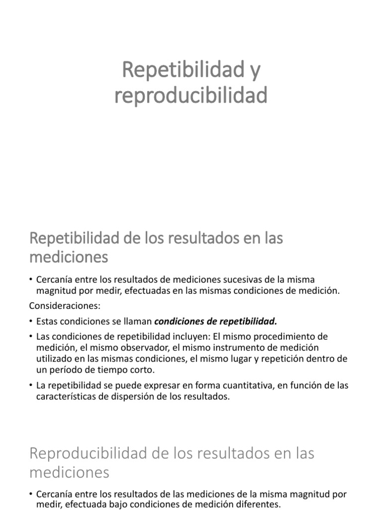 Repetibilidad, Reproducibilidad, Calidad | PDF | Medición | Hora