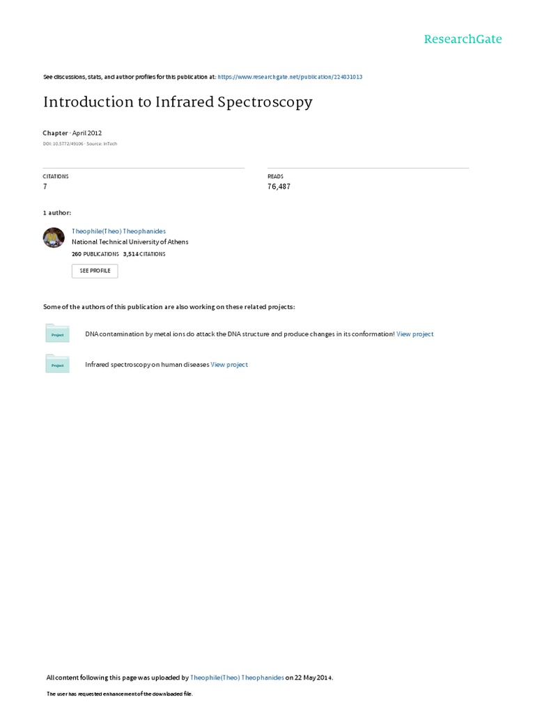 Introduction To Infrared Spectroscopy: April 2012 | PDF | Infrared ...