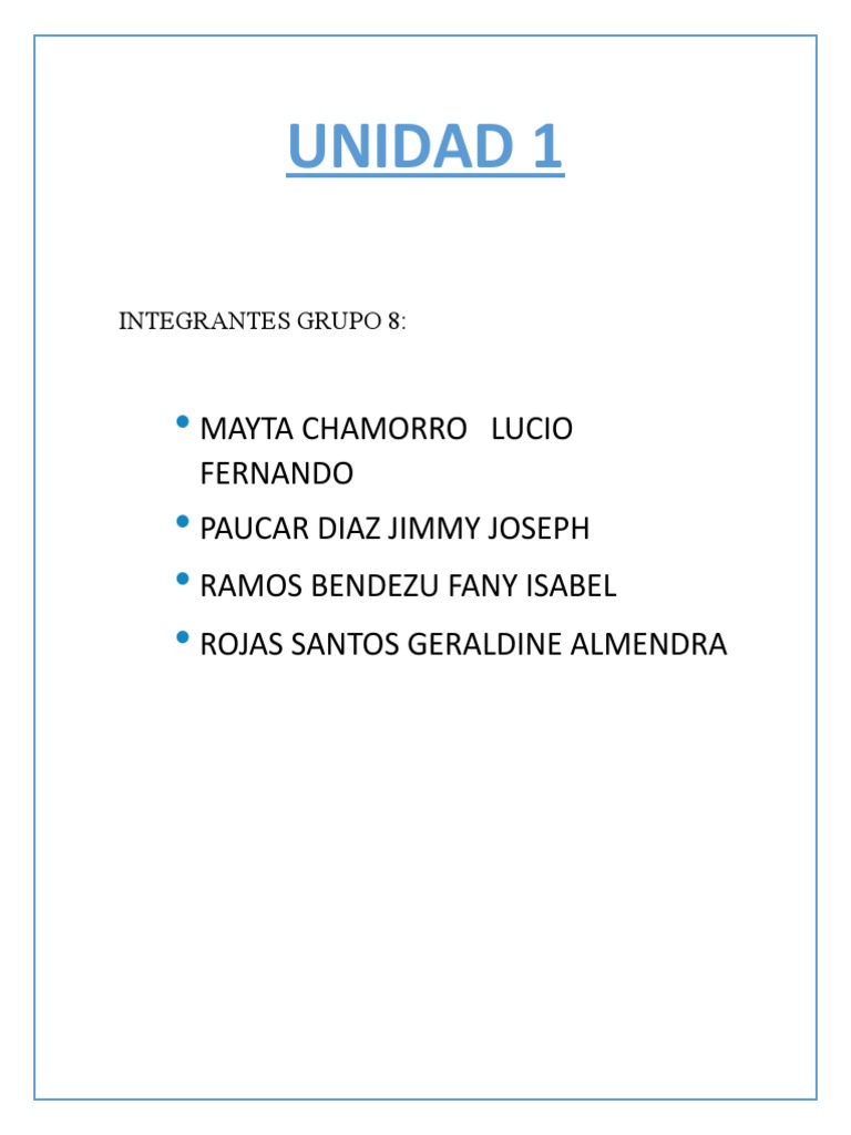 UNIDAD 1 Grupal | PDF