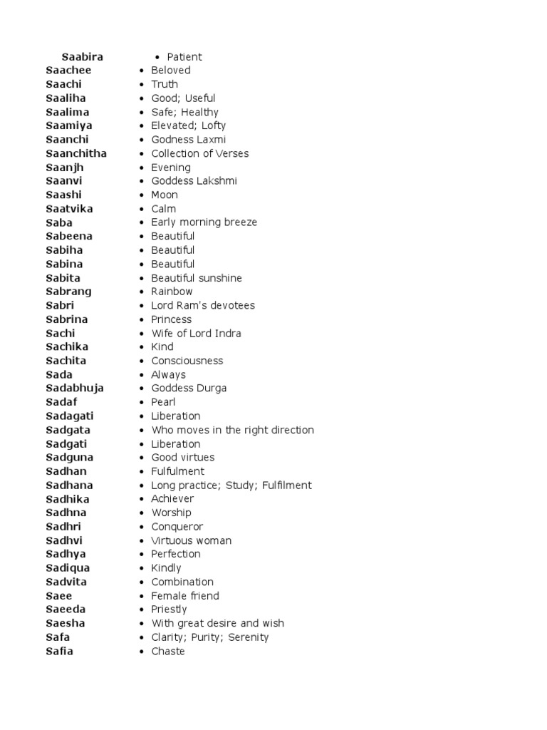 Girl Names | PDF | Devi | Kali