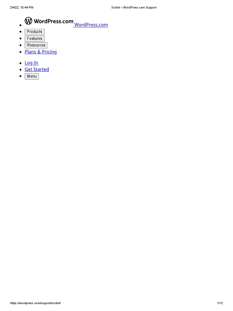 Scribd - WordPress - Com Support | PDF | Word Press | Scribd