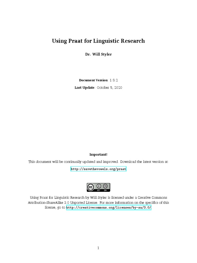 Using Praat forLinguisticResearchLatest | PDF | Computer File | Sound