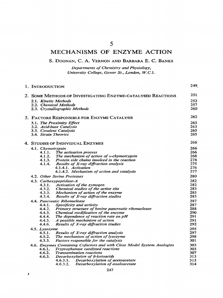 Mechanisms of Enzyme Action | PDF | Enzyme | Reaction Rate