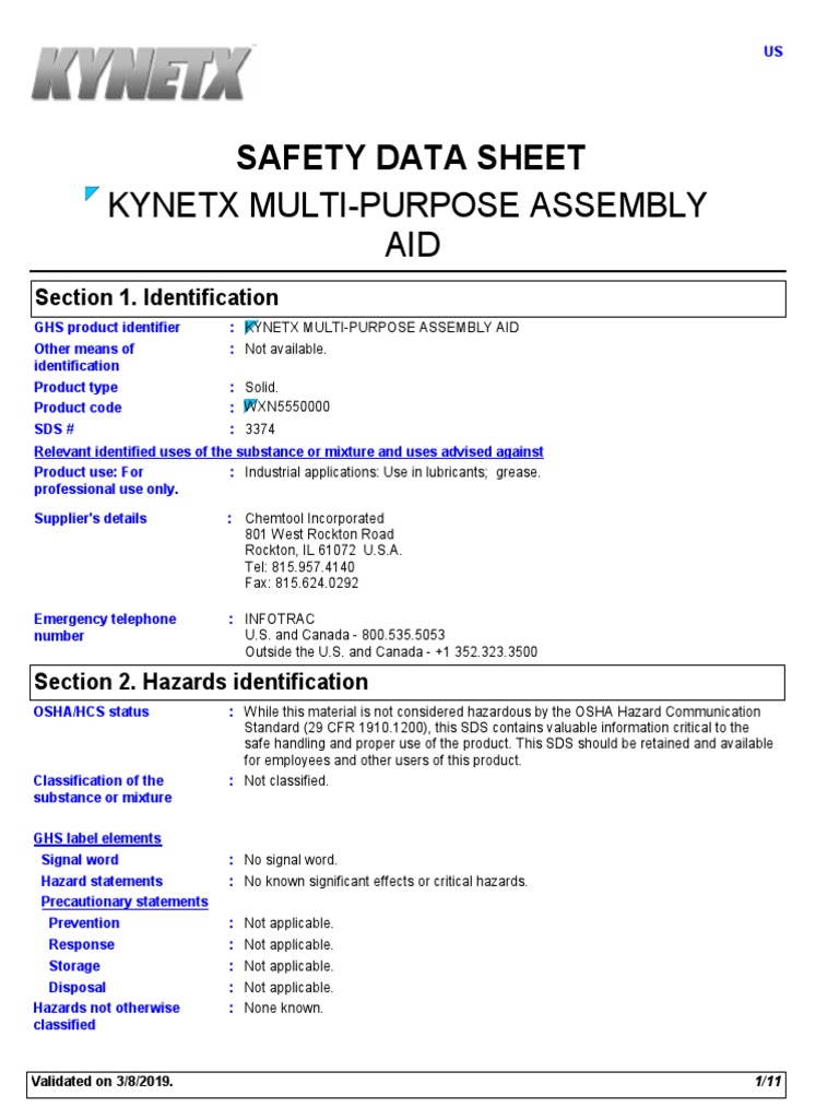 Safety Data Sheet: Section Chemical Product And Company