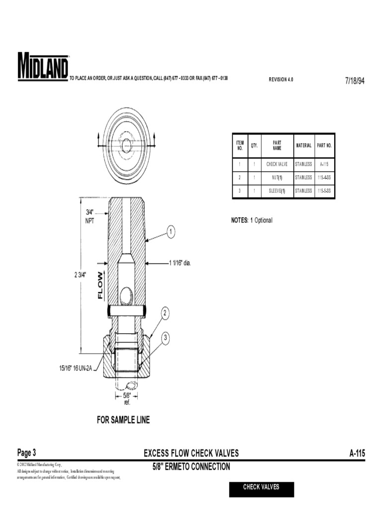 Midland-Check Valves-A-115 | PDF | Manufactured Goods | Mechanical ...