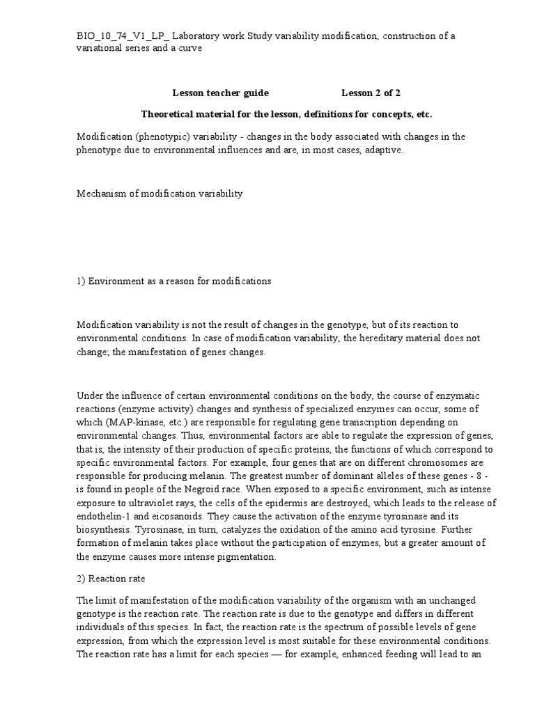 BIO - 10 - 74 - V1 - TG - Laboratory Work Study Variability ...