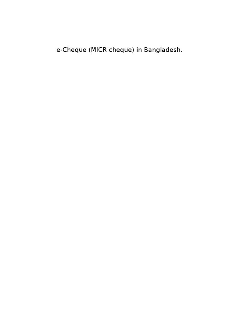 MICR Cheques in Bangladesh | PDF | Cheque | Payments