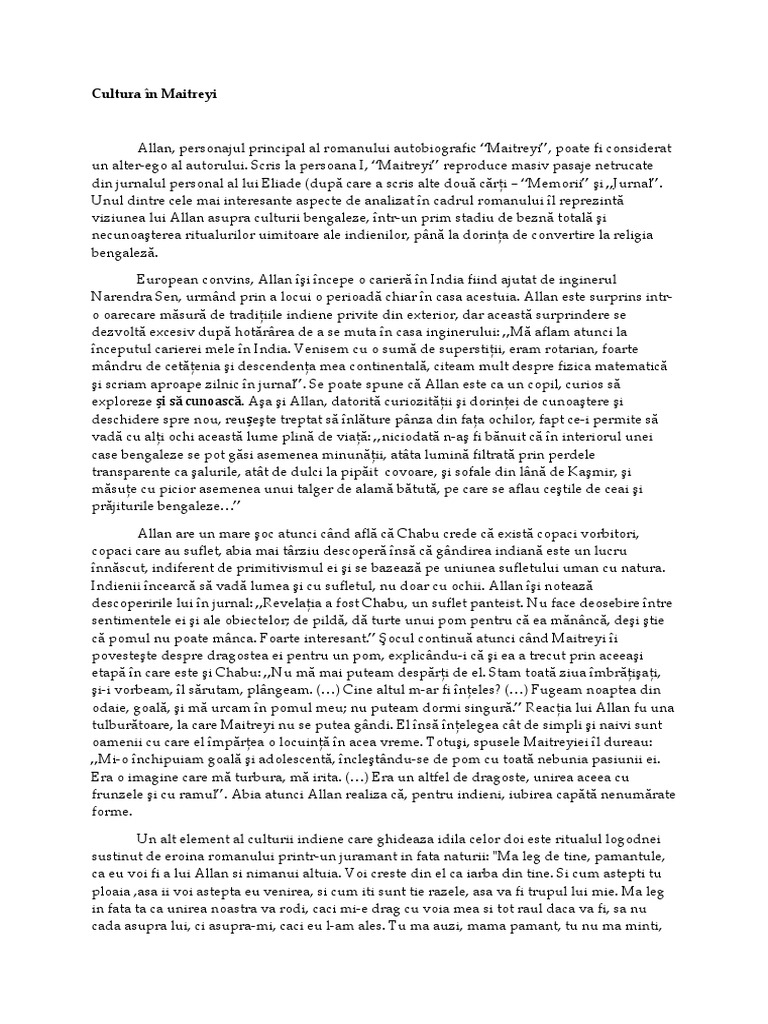 Cultura În Maitreyi | PDF