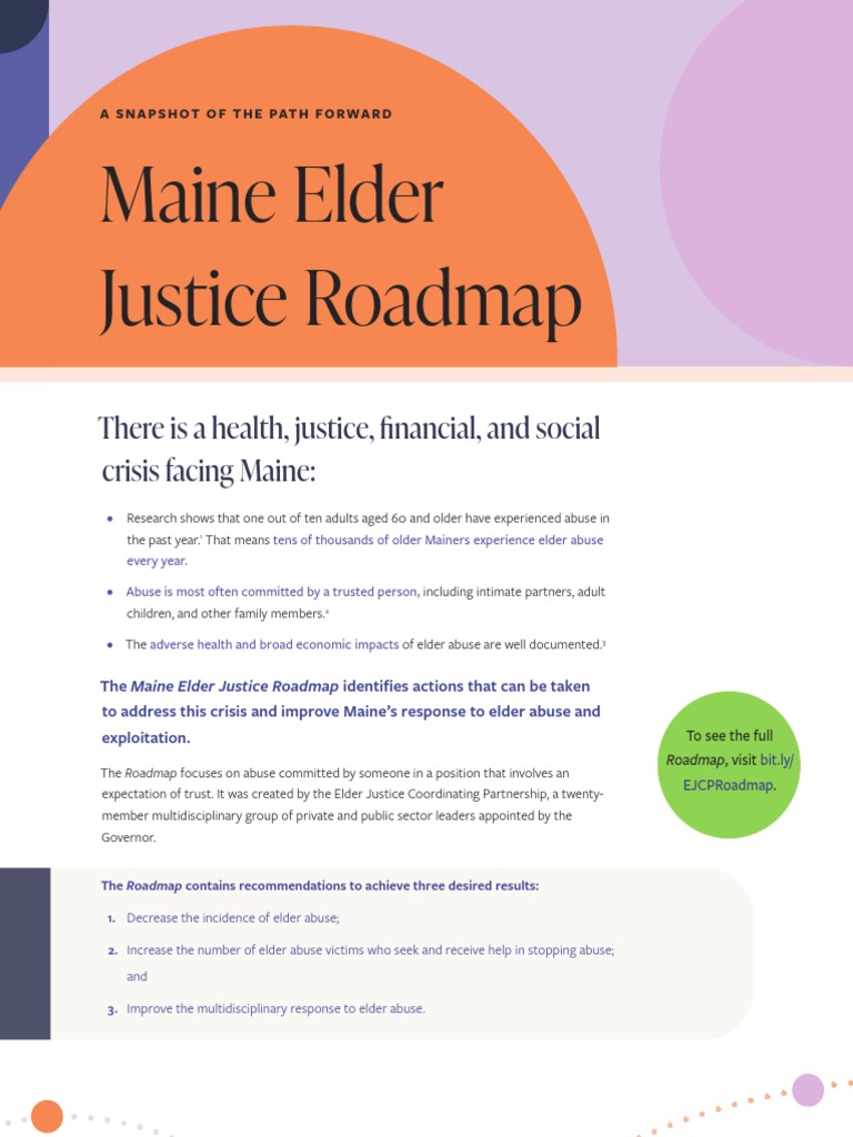 Elder Justice Roadmap Snapshot | PDF | Applied Ethics | Crime & Violence