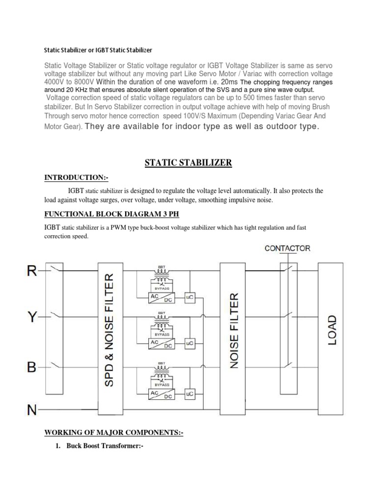 Igbt Based Static Stabilizer | PDF | Transformer | Power Supply