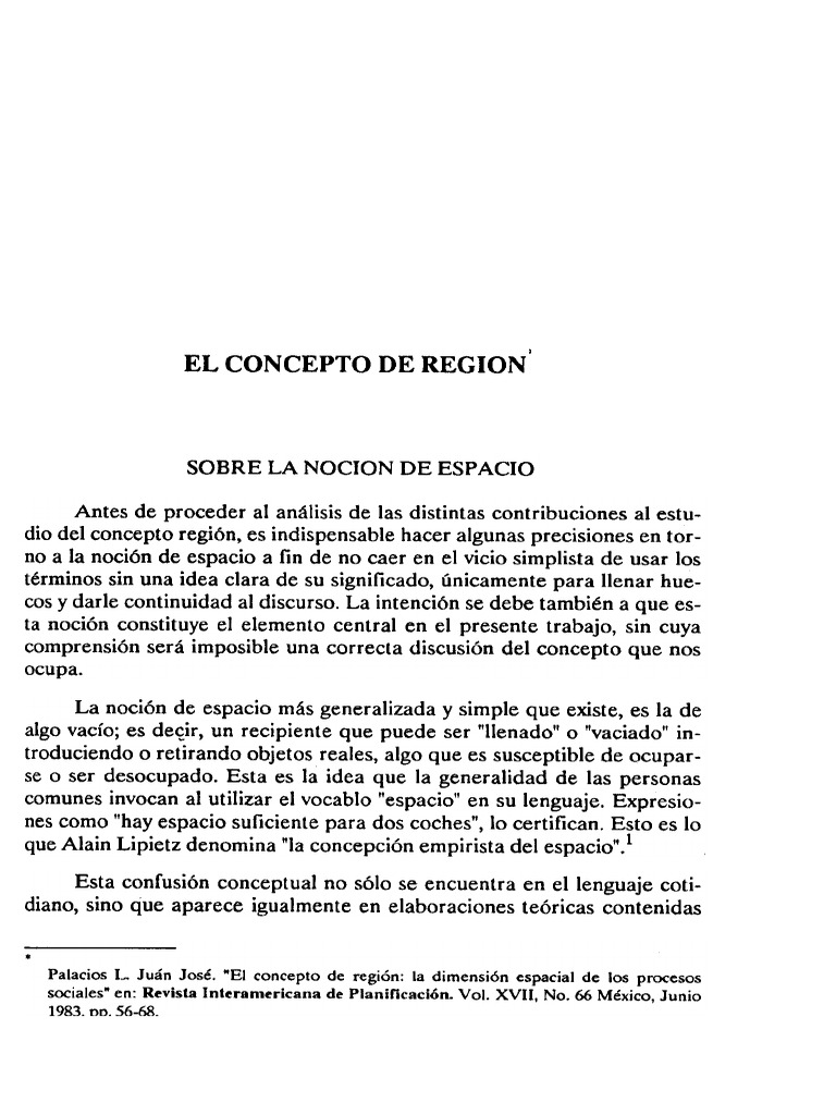 Definición y Concepto de Región | PDF | Espacio | Existencia