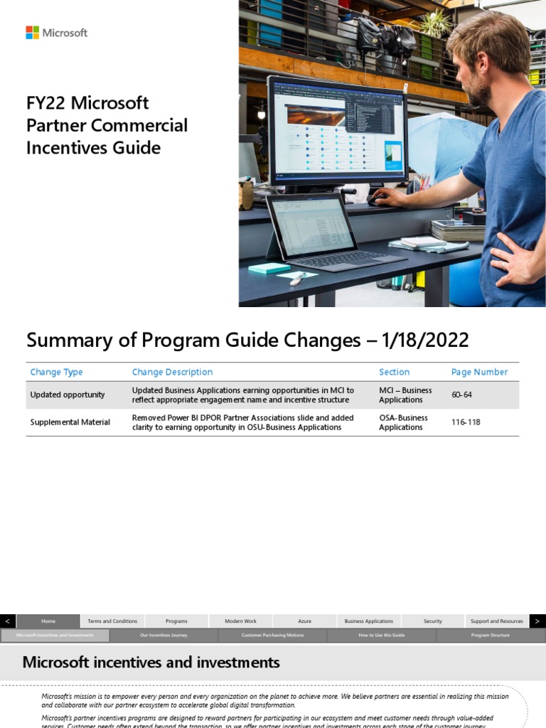 FY22 Microsoft Commercial Partner Incentives Guide (18january2022 ...
