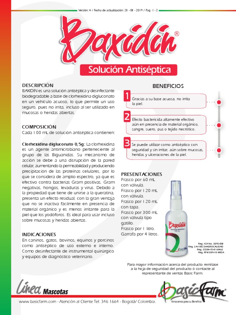 FT Baxidin Solucion Antiseptica | PDF | Medicina CLINICA ...