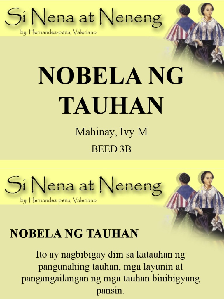 NENE AT NENENG Ni Valeriano H. Peña (MAHINAY, IVY M BEED3B) | PDF | Tagalog Language | Cognitive ...