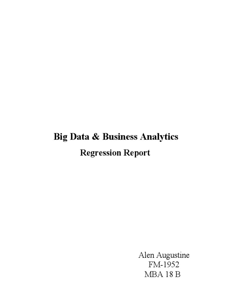 Big Data Assignment | Download Free PDF | Multicollinearity | Regression Analysis