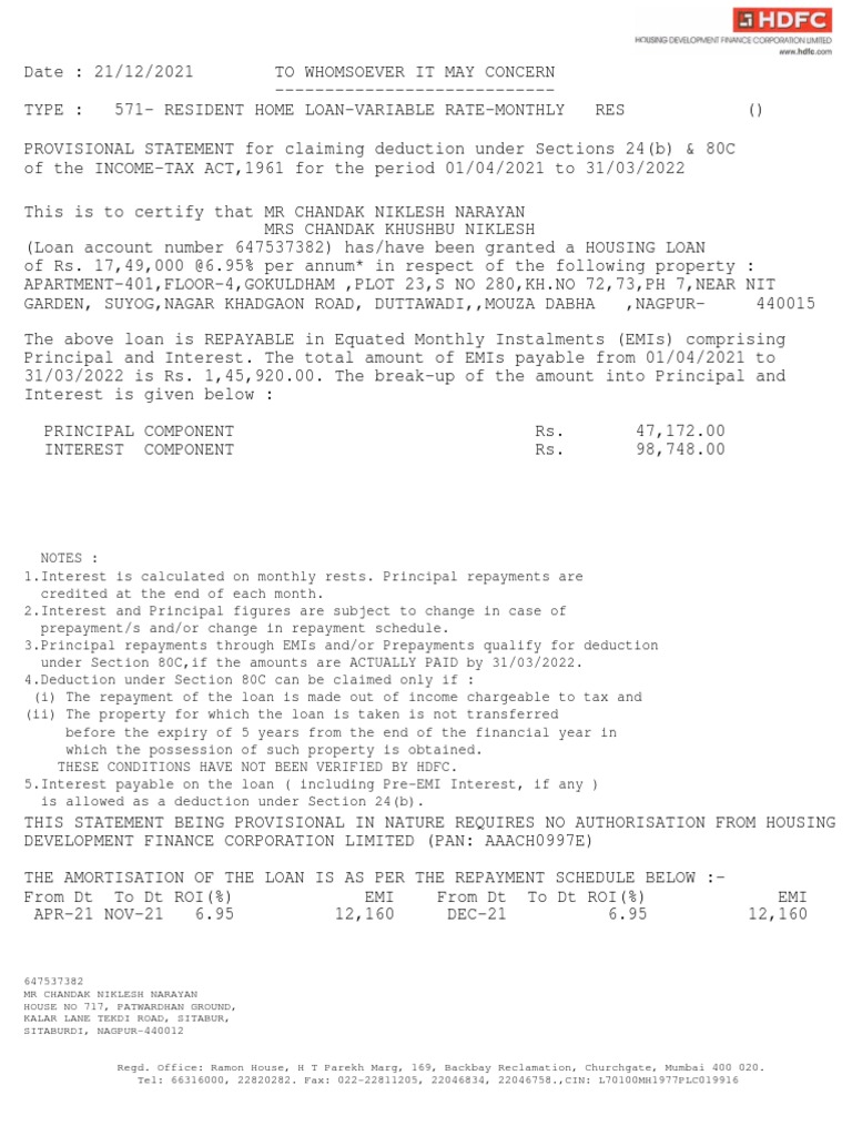 Provisional Certificate | Download Free PDF | Loans | Interest