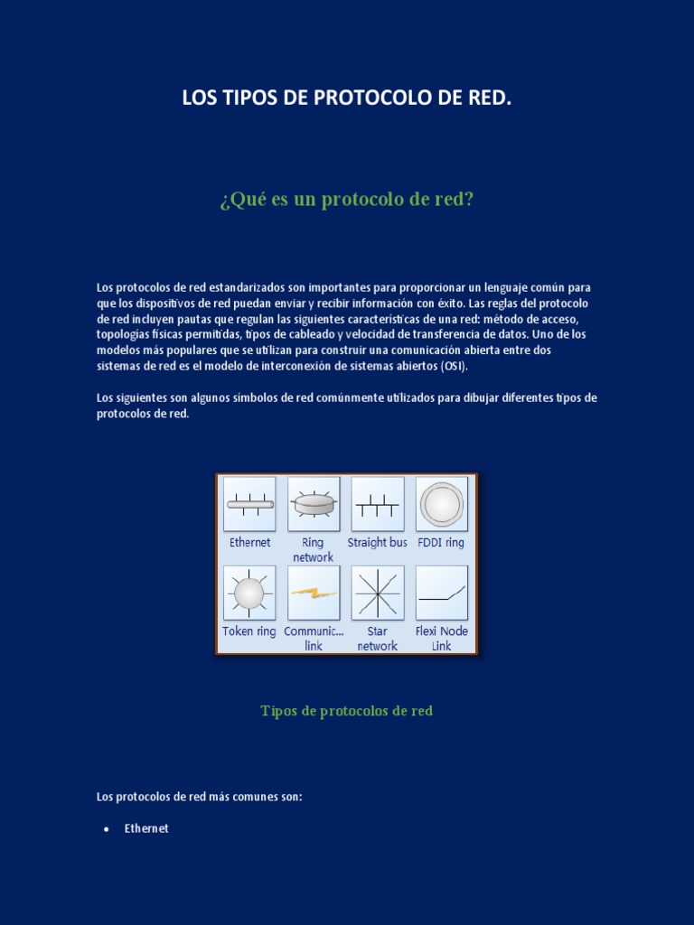 1 Los Tipos de Protocolo de Red | PDF | Red de computadoras | Protocolos de internet