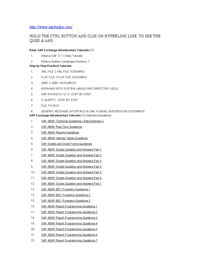 SAP ABAP Interview Questions Guide | PDF | Interview | Software Engineering