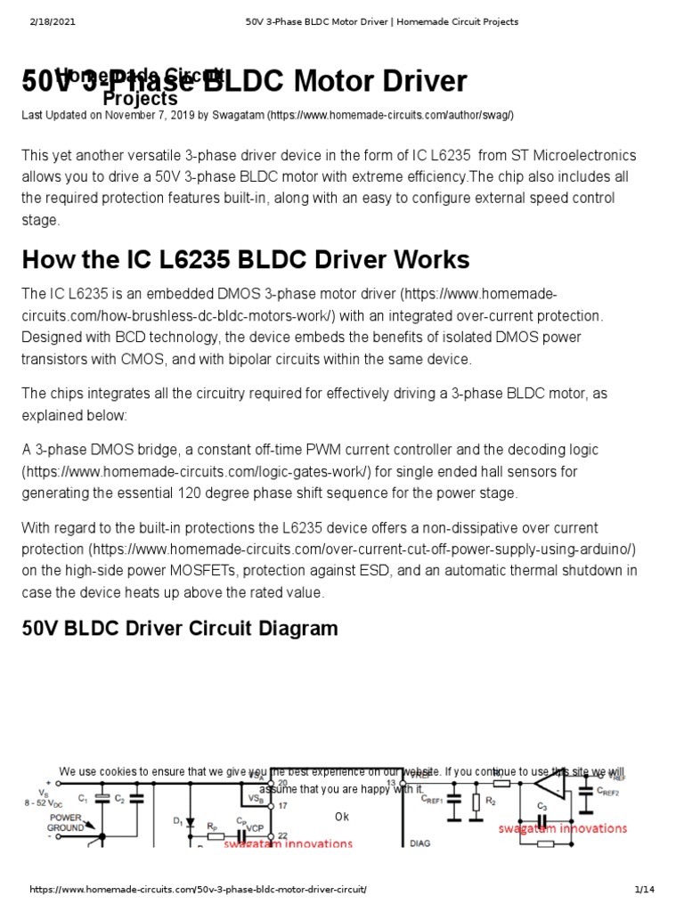 50V 3-Phase BLDC Motor Driver - Homemade Circuit Projects | PDF ...