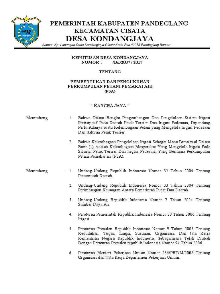 SK Pembentukan P3a | PDF