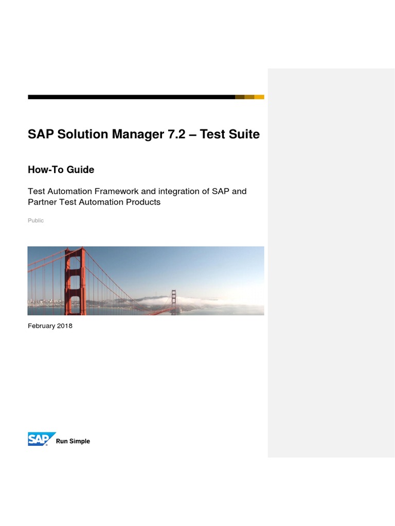 SAP Solution Manager 7.2 Test Suite | PDF | Parameter (Computer ...