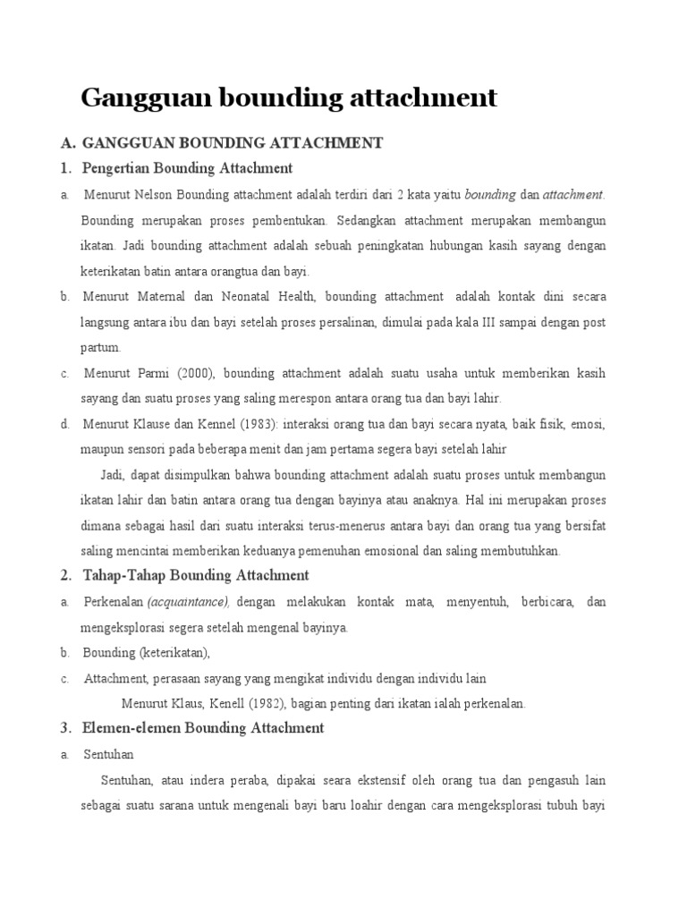 Gangguan Bounding Attachment 2 | PDF