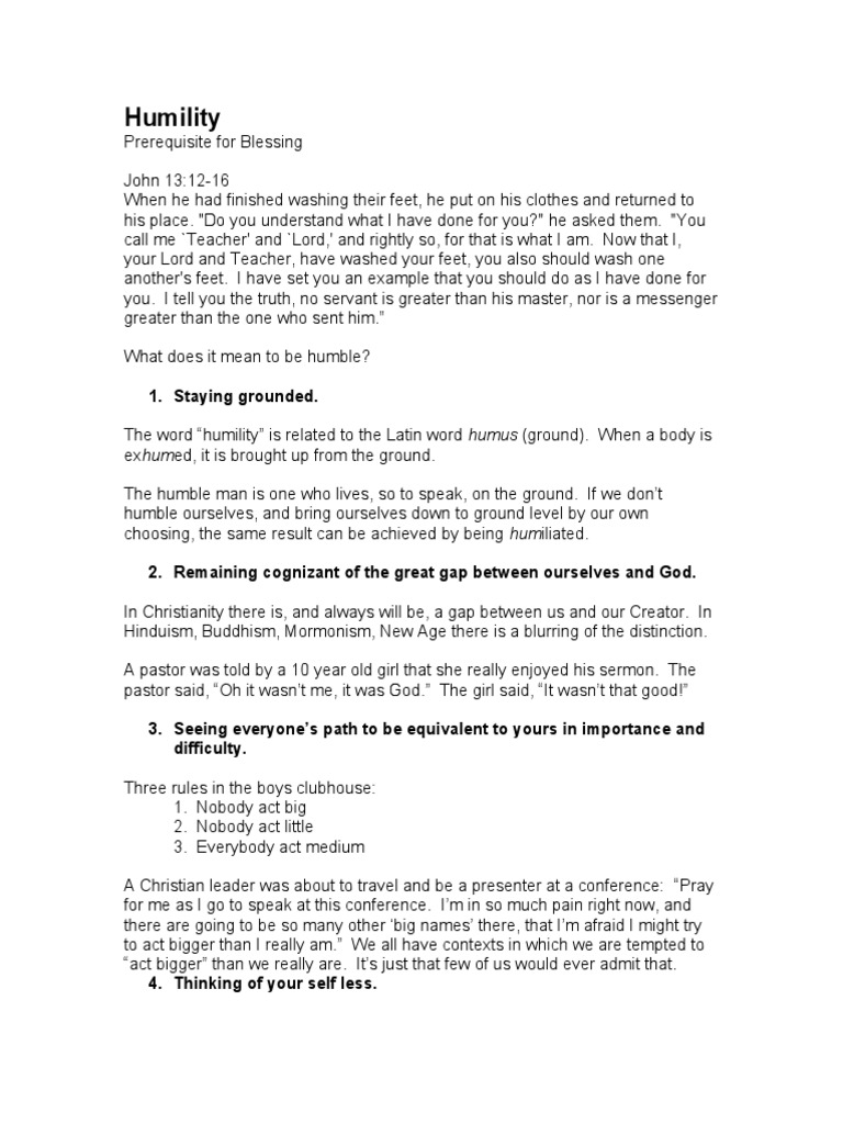 Staff Training - Humility | PDF | Humility | Theology