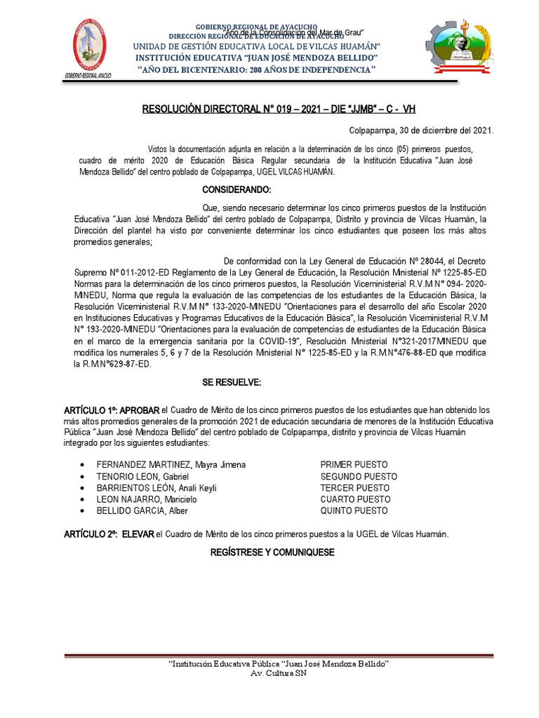 Cuadro de Meritos JJMB | PDF | Perú