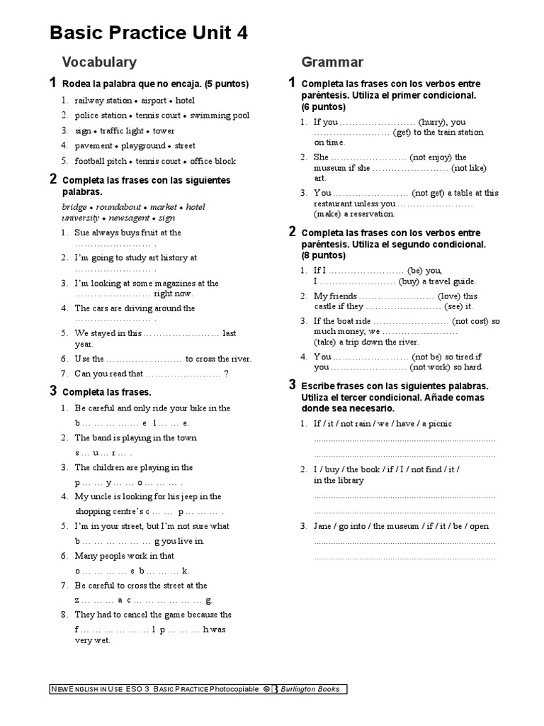 Basic Practice Unit 4: Vocabulary Grammar | PDF | Transportation ...