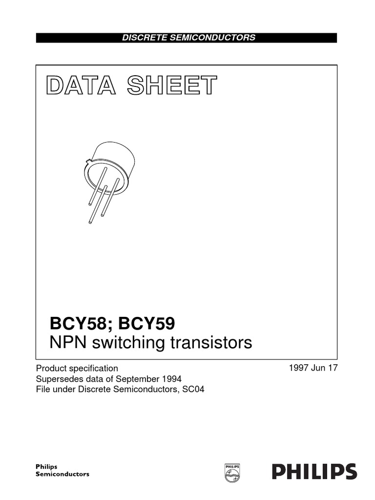 Data Sheet: BCY58 BCY59 | Download Free PDF | Bipolar Junction Transistor | Semiconductors
