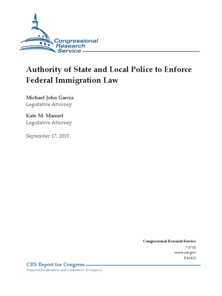Authority of State and Local Police To Enforce Federal Immigration Law ...