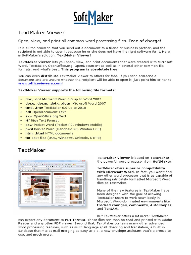 TextMaker Viewer | PDF | Visual Basic For Applications | Microsoft Word