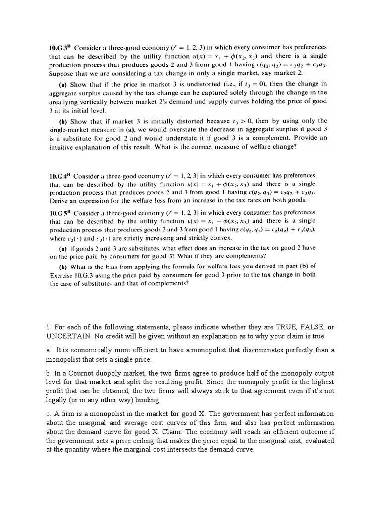 Worksheet Imperfect Competition | Download Free PDF | Monopoly | Profit ...