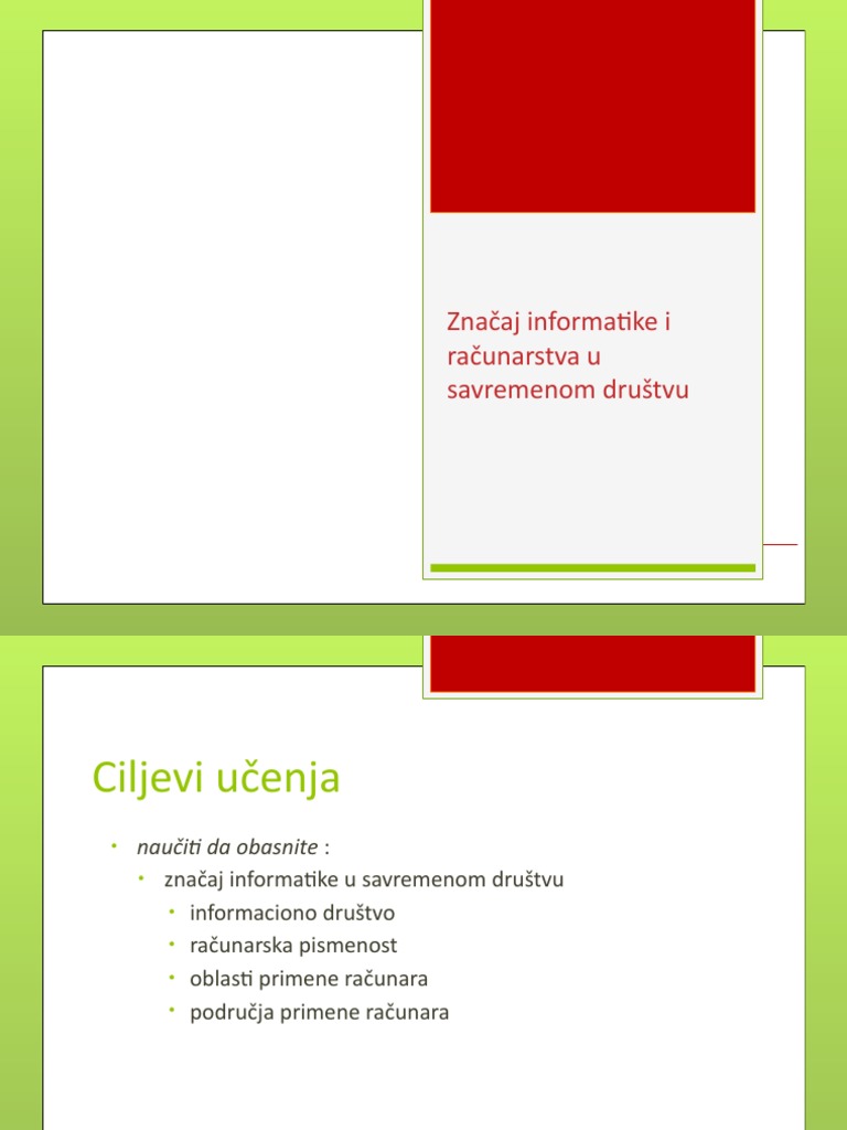 Znacaj I Primena Racunara | PDF