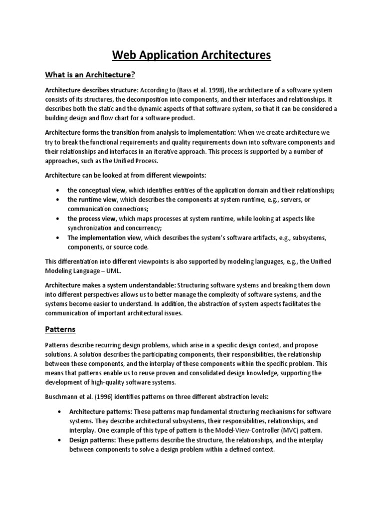 Web Application Architectures | PDF | World Wide Web | Internet & Web