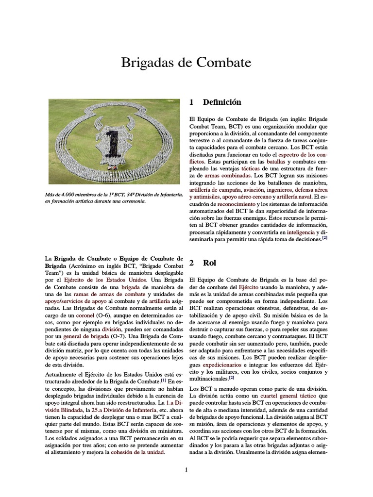Brigadas de Combate - USA | PDF | Militar | Fuerzas militares